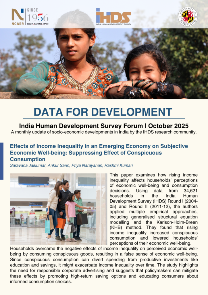 India Human Development Survey: October 2025 - NDIC